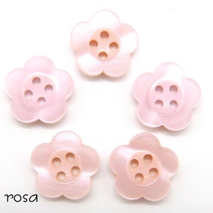 10 Mini Flower Buttons, Flower Buttons, Diameter Approx. 12 Mm, Various ...