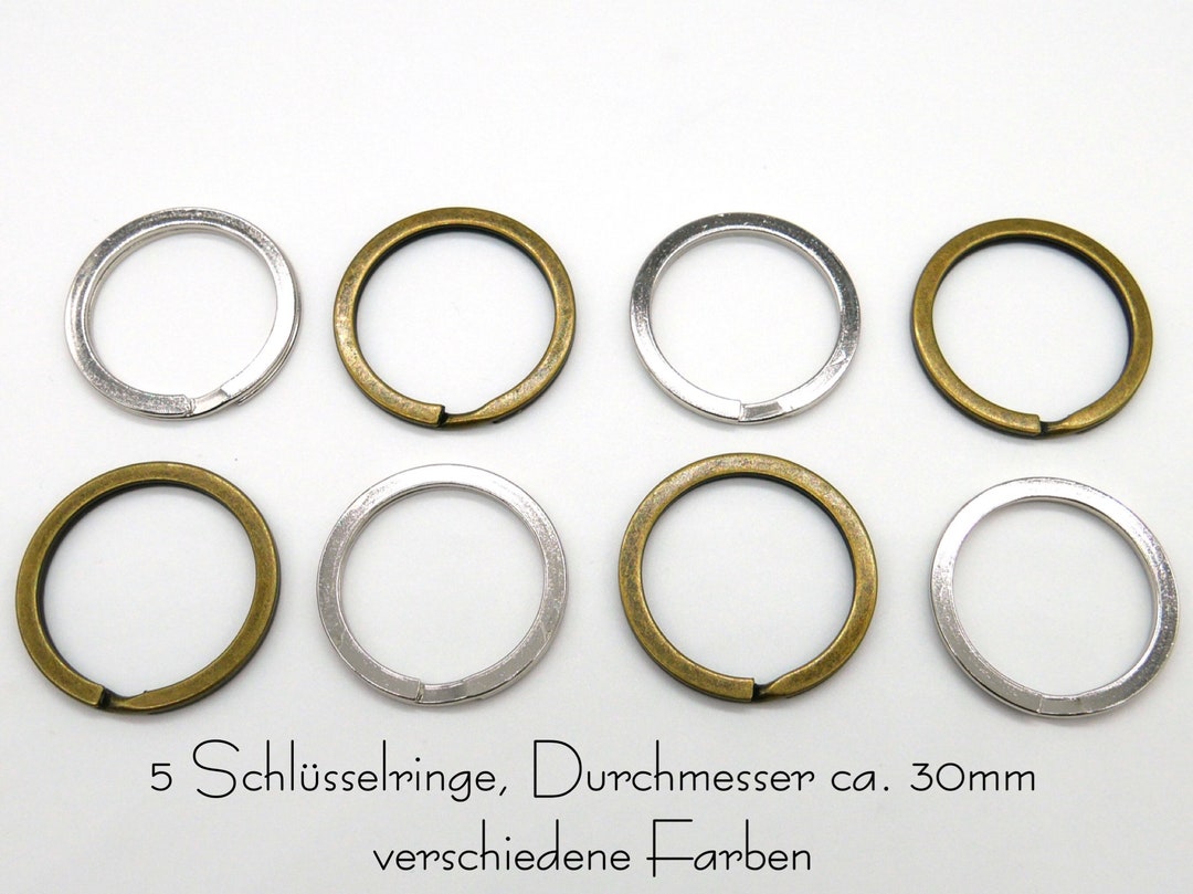 5 Key Rings Round, Various Colors to Choose From, Flat, 30 Mm - Etsy