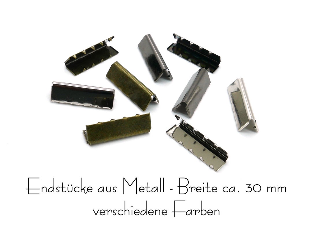 10 Metal Belt Ends/end Pieces, 30 Mm Wide, Silver, Black, Antique Brass ...