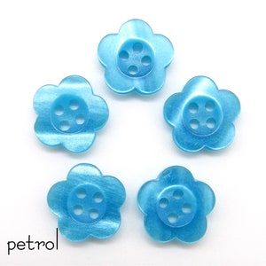 10 Mini Flower Buttons, Flower Buttons, Diameter Approx. 12 Mm, Various ...