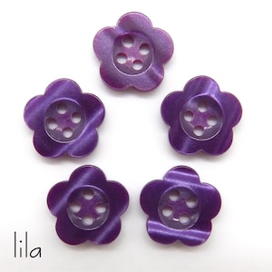 10 Mini Flower Buttons, Flower Buttons, Diameter Approx. 12 Mm, Various ...