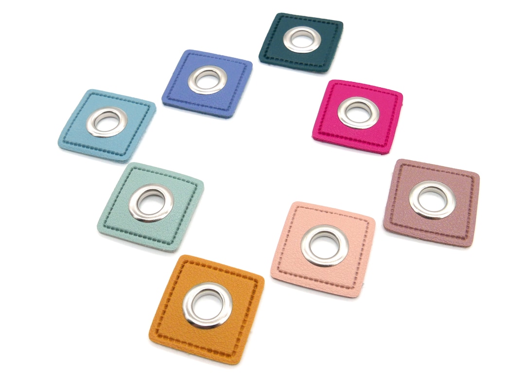 2 Eyelet Patches Made of Artificial Leather With Metal Eyelets ...