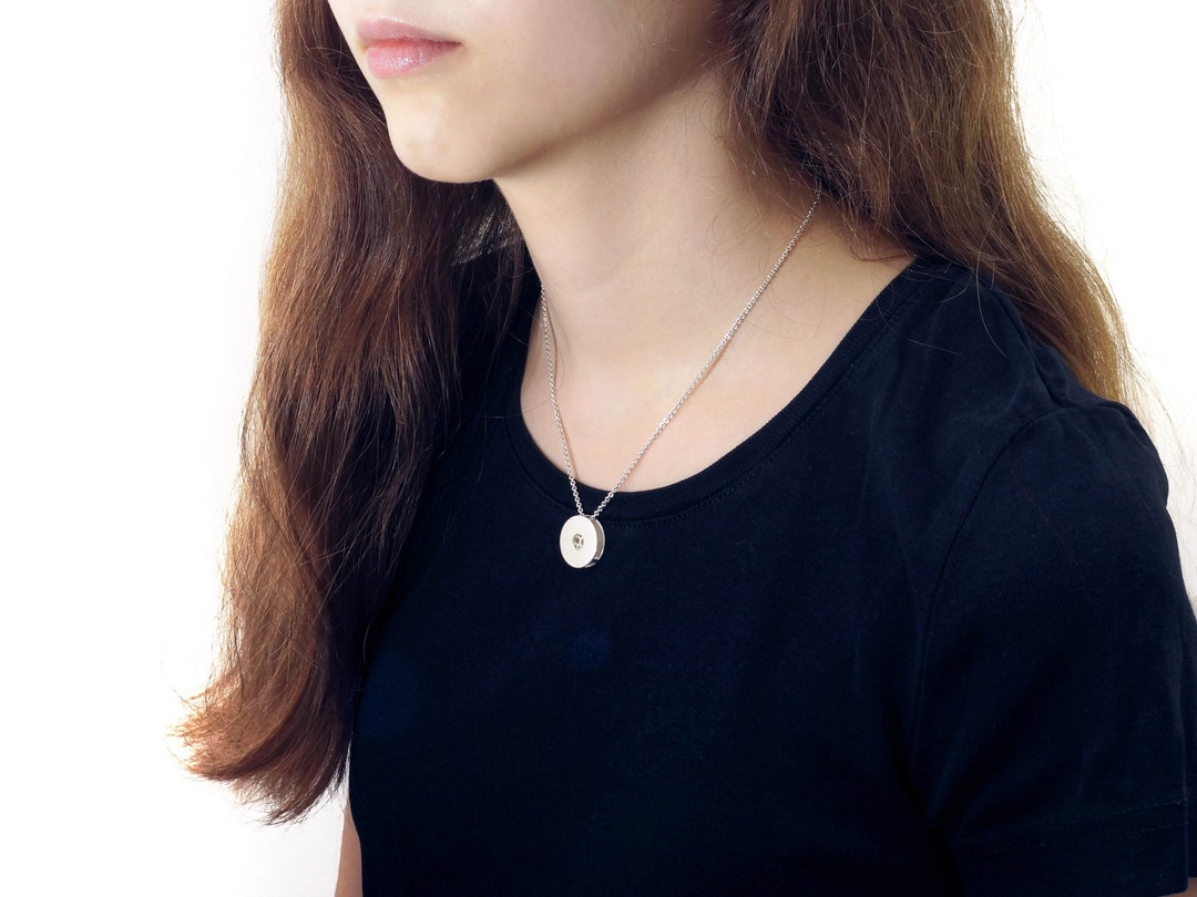 Round Silver Pendant With Delicate Ornament - Etsy UK
