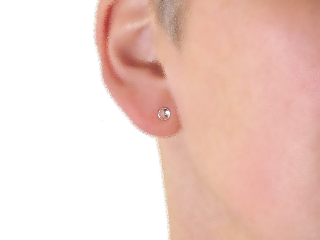 Small Ear Studs, Silver Shell 0.5 Cm - Etsy