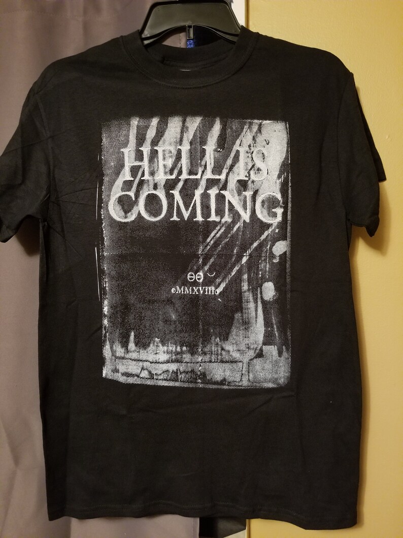 HELL IS COMING - Hand Printed Graphic Tee - Etsy