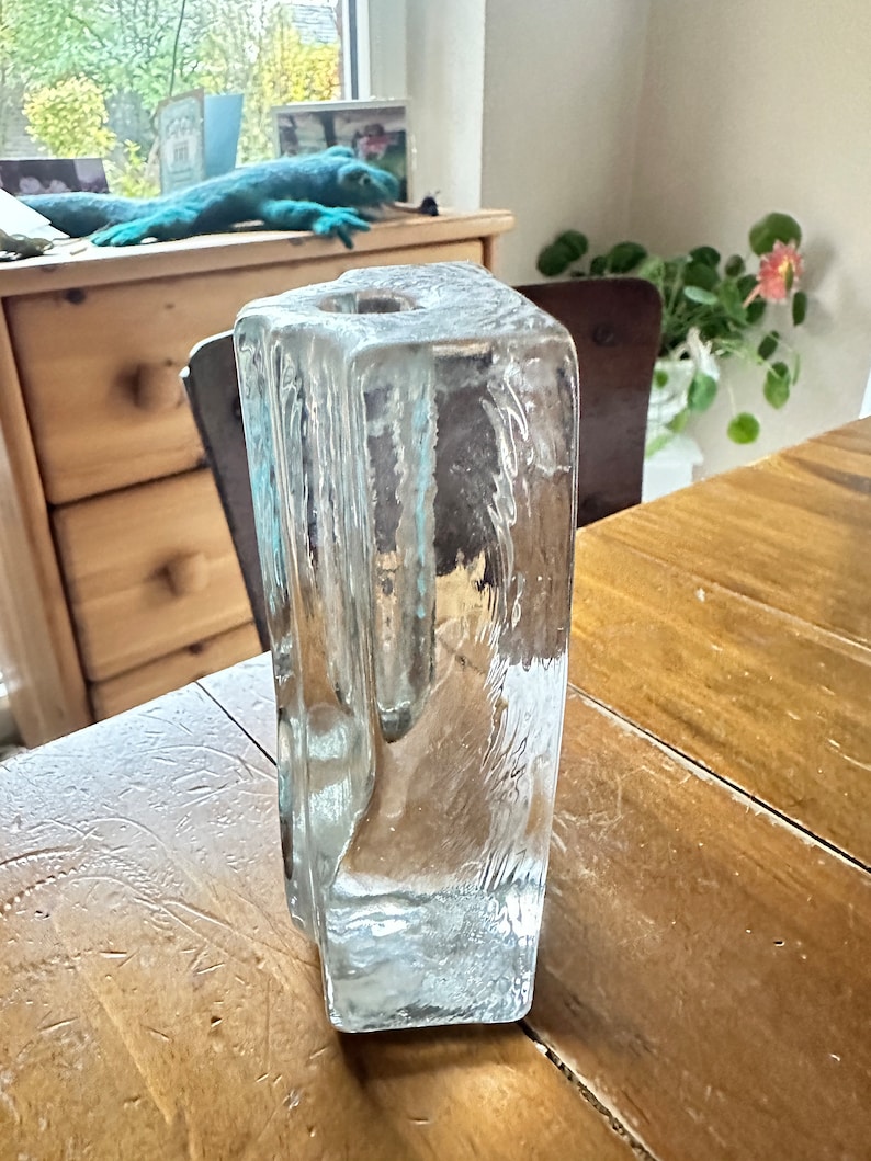 Walther Glass Vase Block Vase 70s Solifleur - Etsy