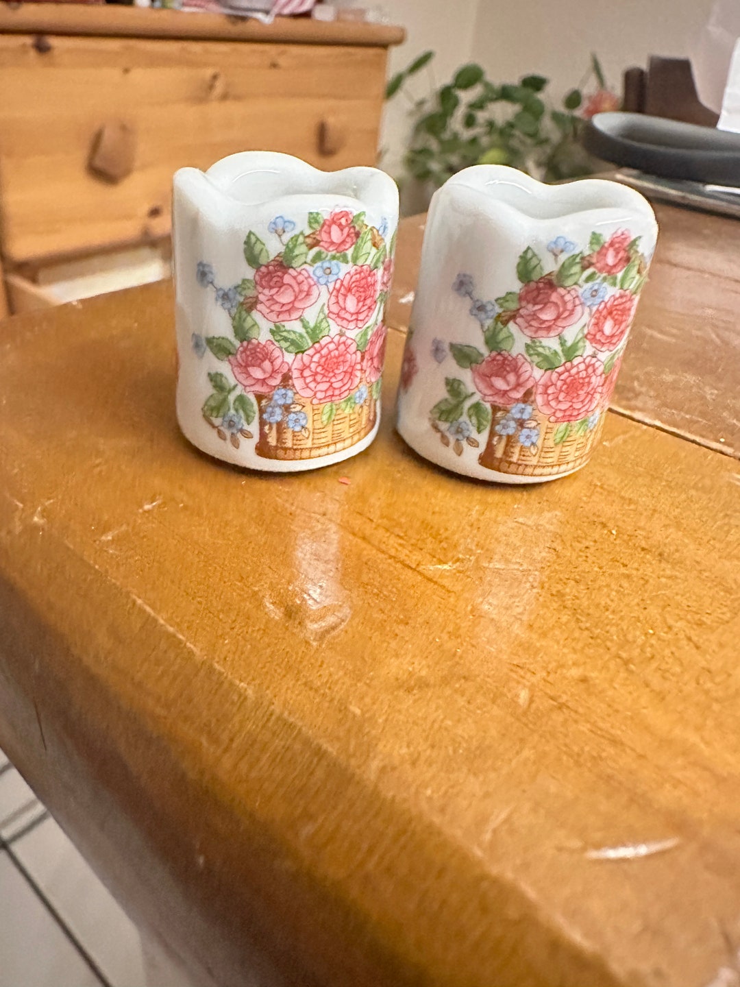 Set of Funny Design Candlesticks for Tree Candles Floral Design Cute - Etsy