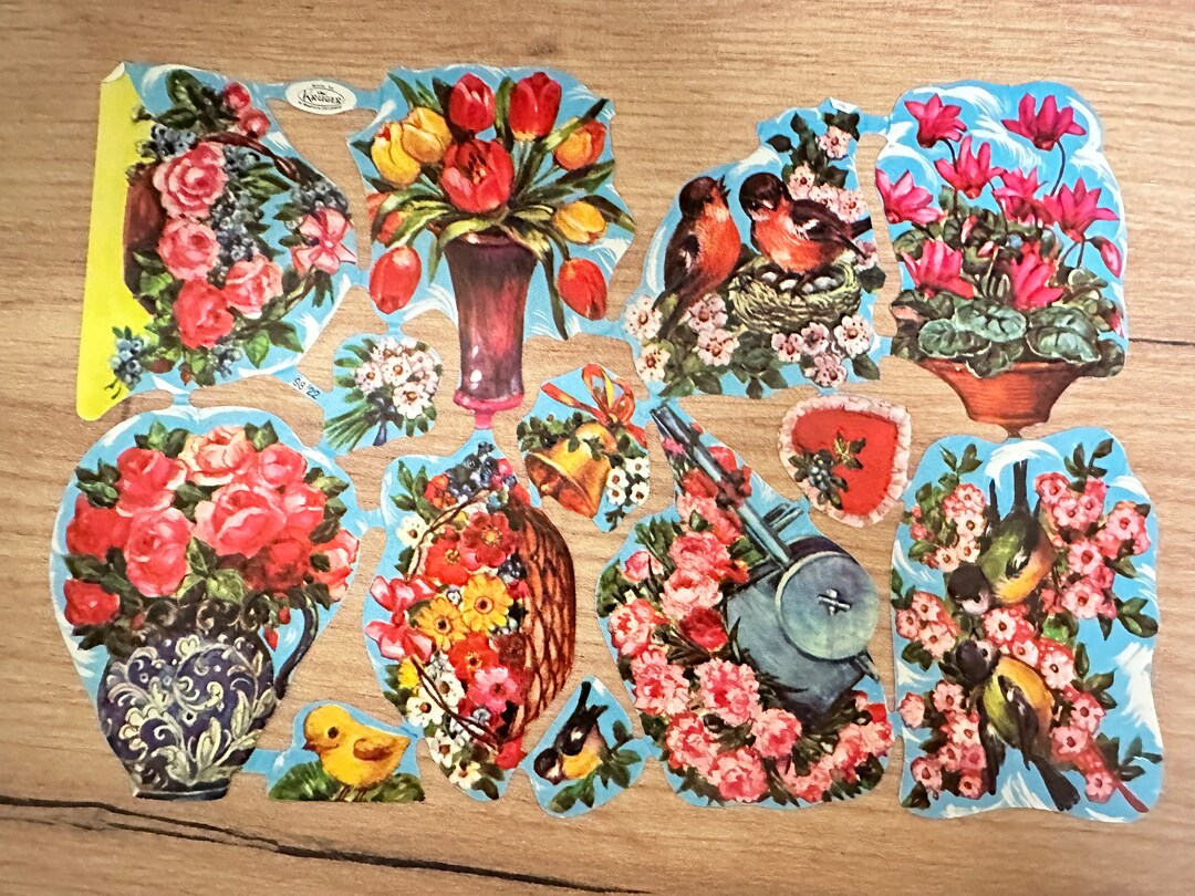 1 Sheet of Glossy Images Wafers Rose Images Punched From - Etsy