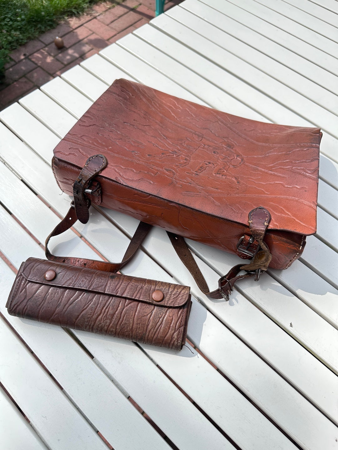 Great Old School Bag, as a Shoulder Bag 30s 40s With Pencil Case ...