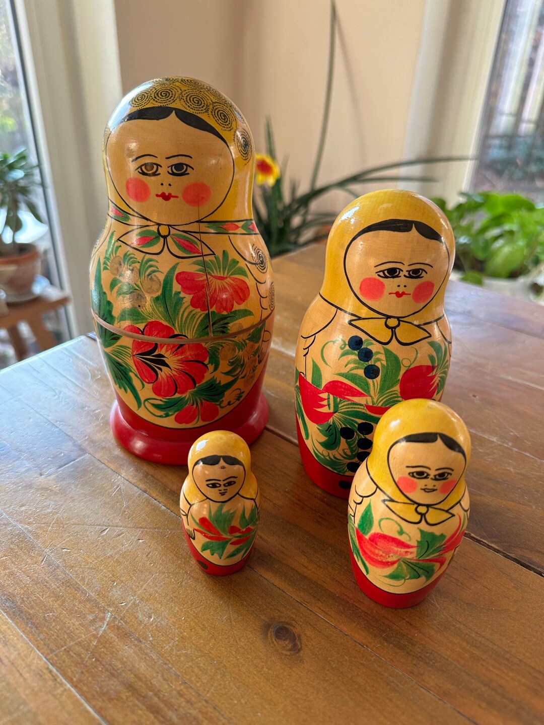 Vintage Babushka Matrioschka Folklore Beautifully Painted 4 Pieces - Etsy