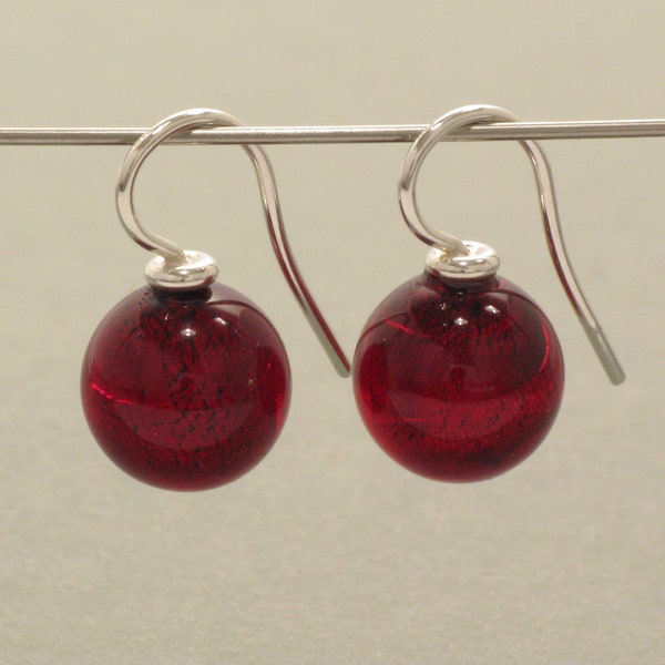 Red Glass Earrings - Etsy