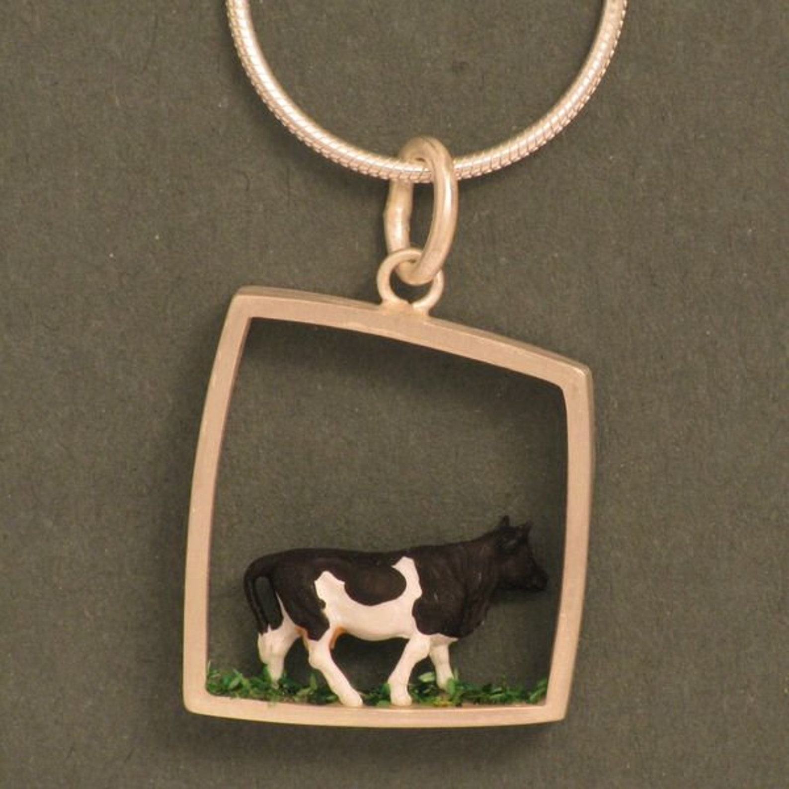 Cow Large Silver Pendant | Etsy