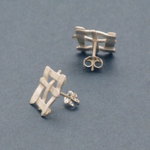 Lattice Small Untarnished Silver Ear Studs - Etsy
