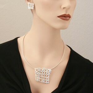 Lattice Large Untarnished Silver Ear Studs - Etsy