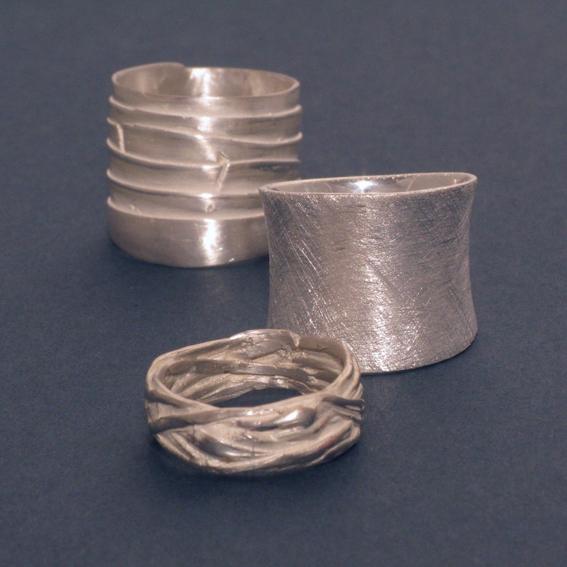 Wide Coiled Silver Ring - Etsy