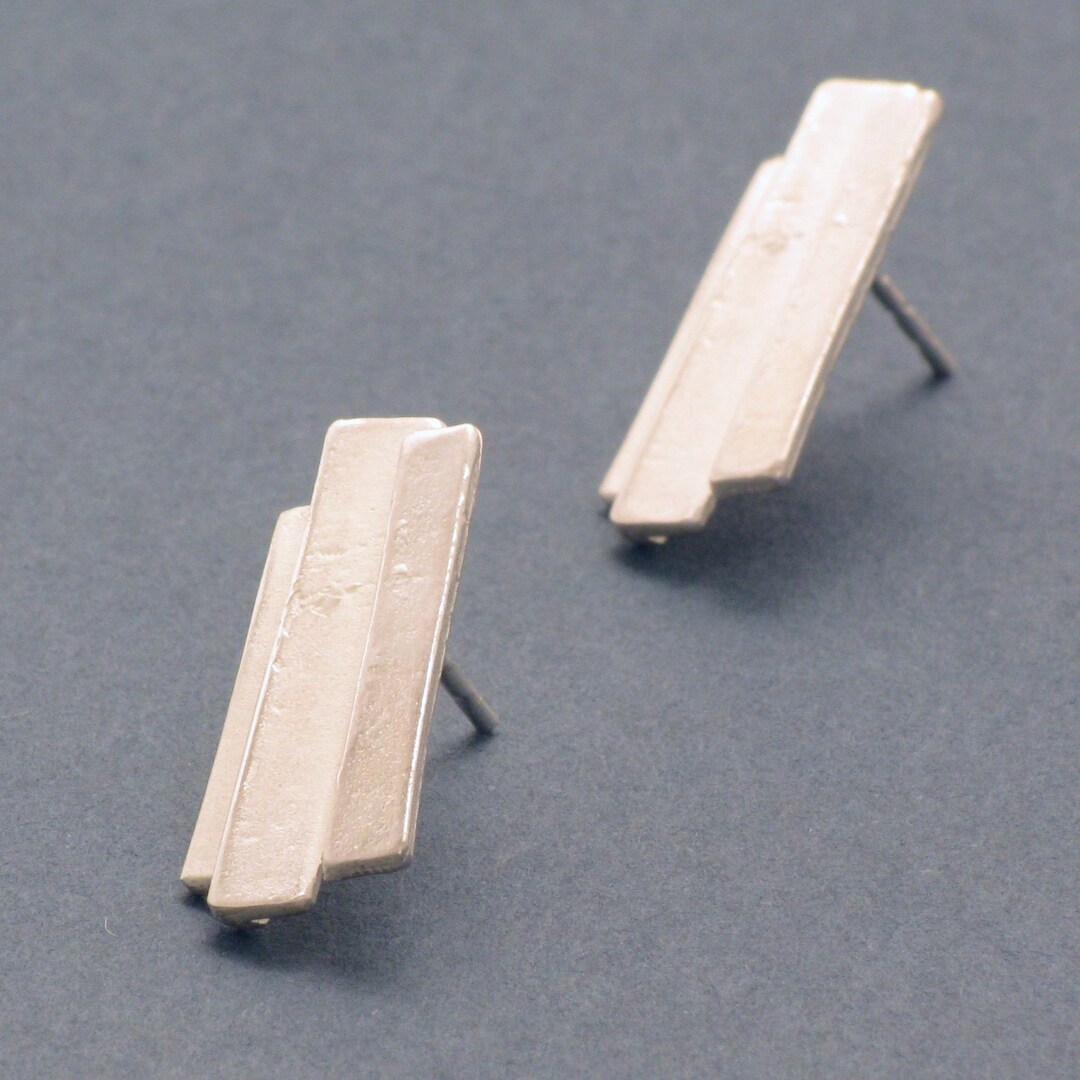Barbara Large Untarnished Silver Ear Studs - Etsy