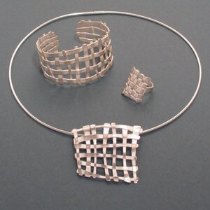 Lattice Narrow Untarnished Silver Bracelet - Etsy