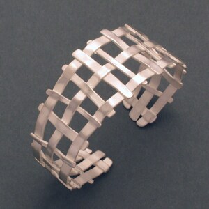 Lattice Narrow Untarnished Silver Bracelet - Etsy