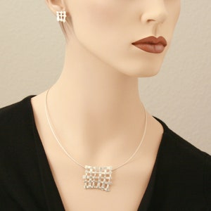 Lattice Small Untarnished Silver Ear Studs - Etsy