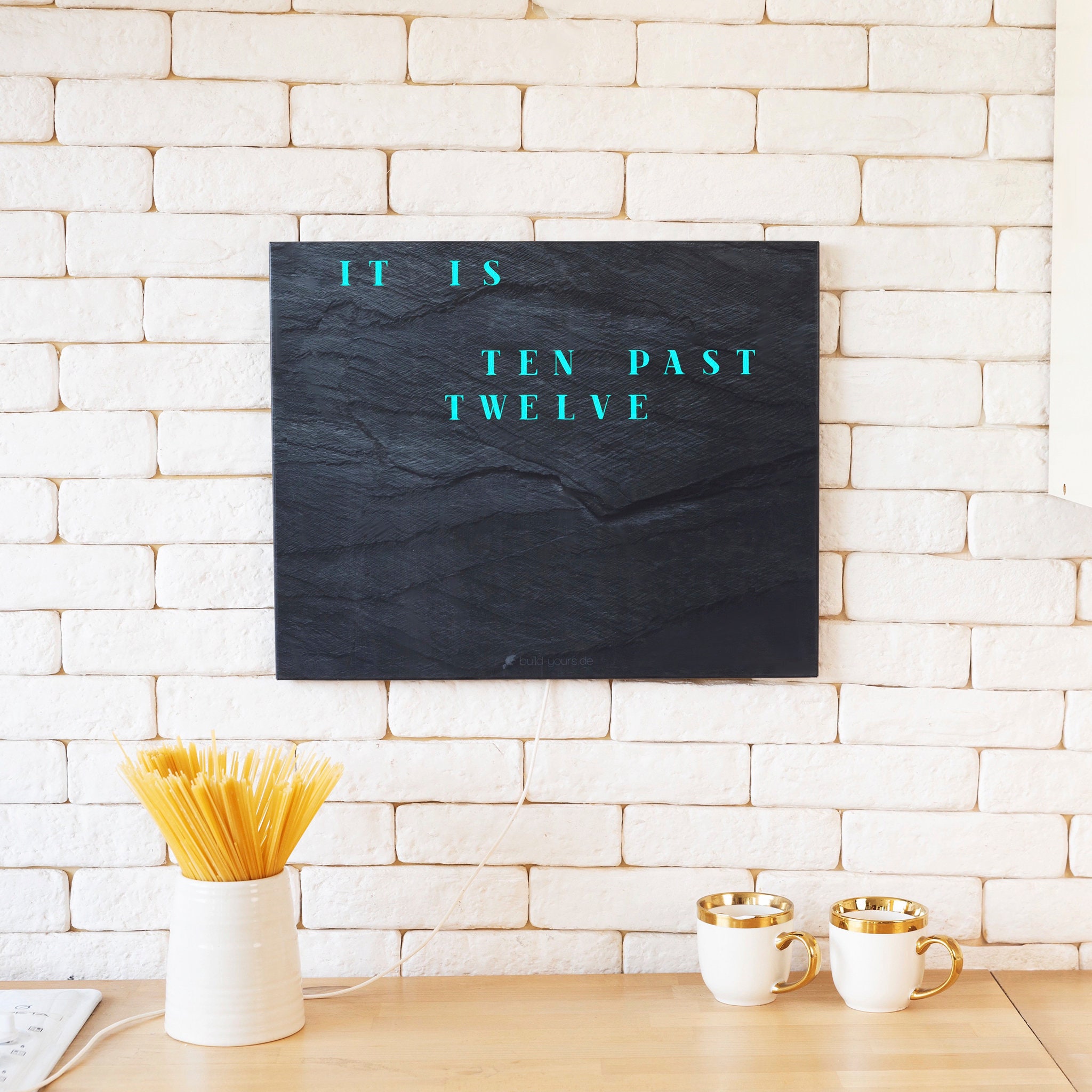 Wordclock Jupiter Slate Look Kit ENGLISH Build Your Word Clock LED Wall ...