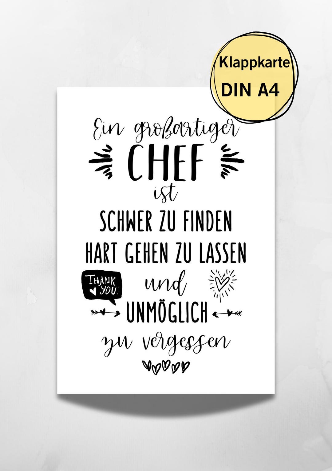 Karte DIN A4 Abschied Chef Verabschiedung Ruhestand Rente ...