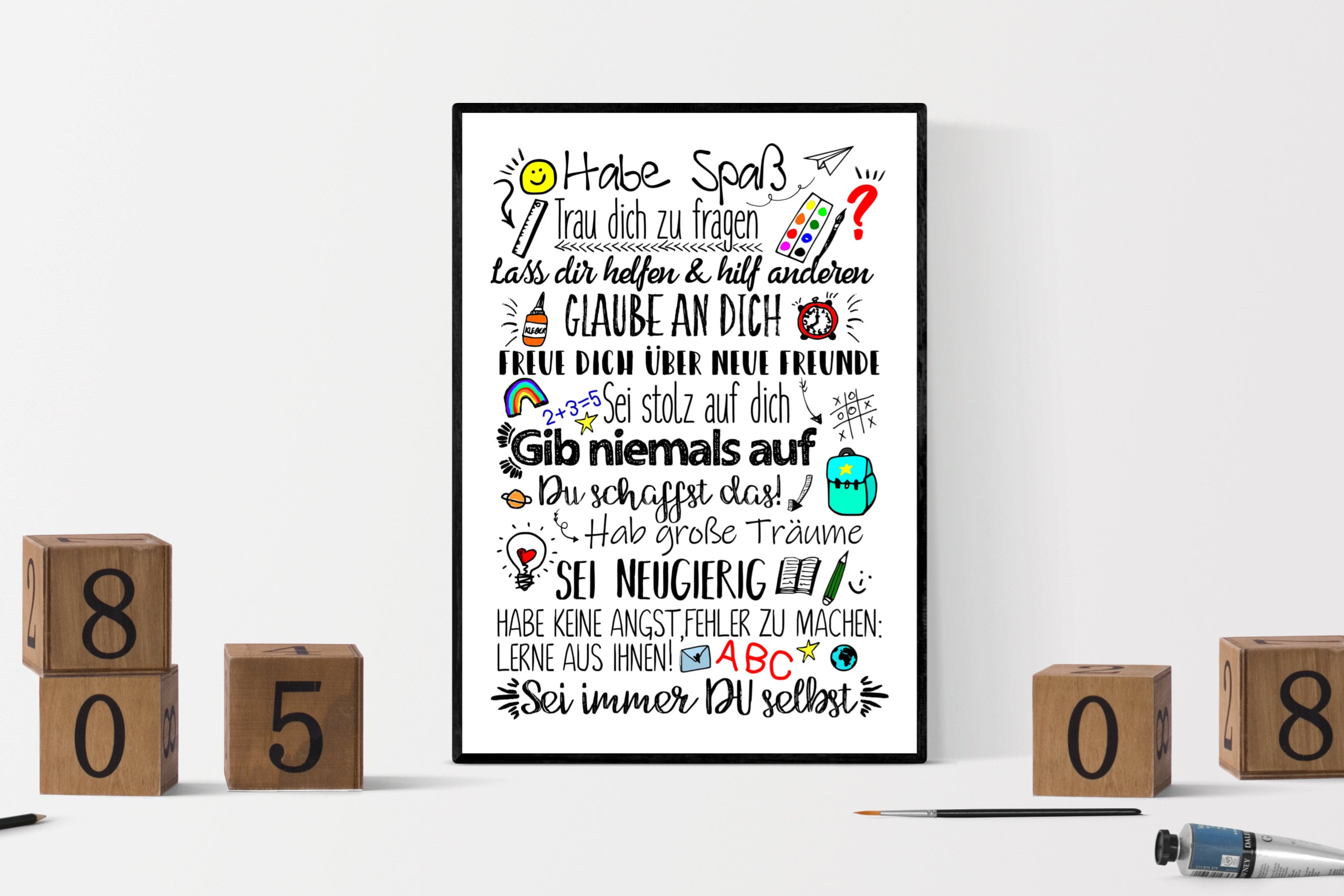 Gift for School Enrollment Wishes Encouragement Poster Sayings - Etsy ...