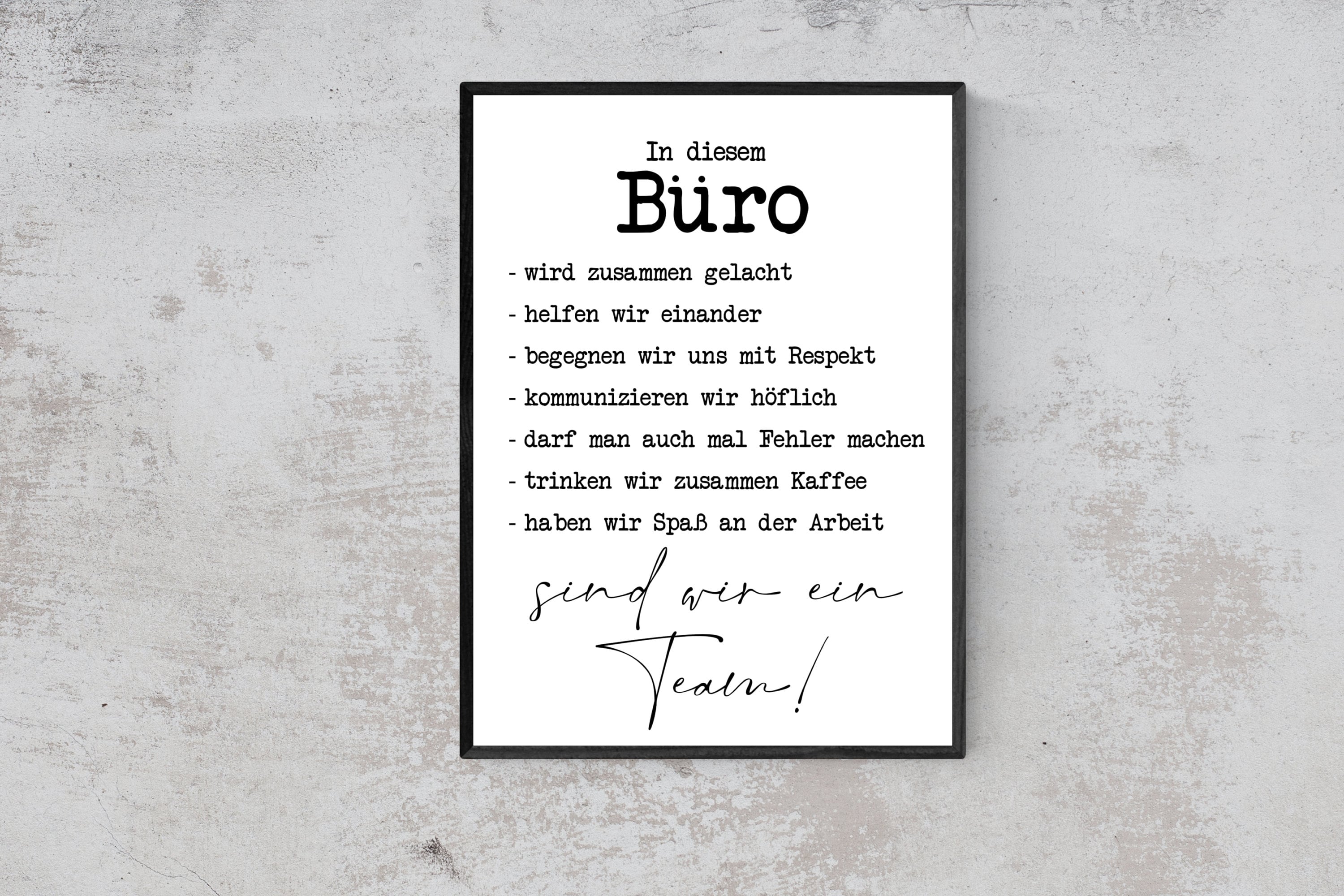 Poster Büro Team Teamregeln Büroregeln Bild | Etsy
