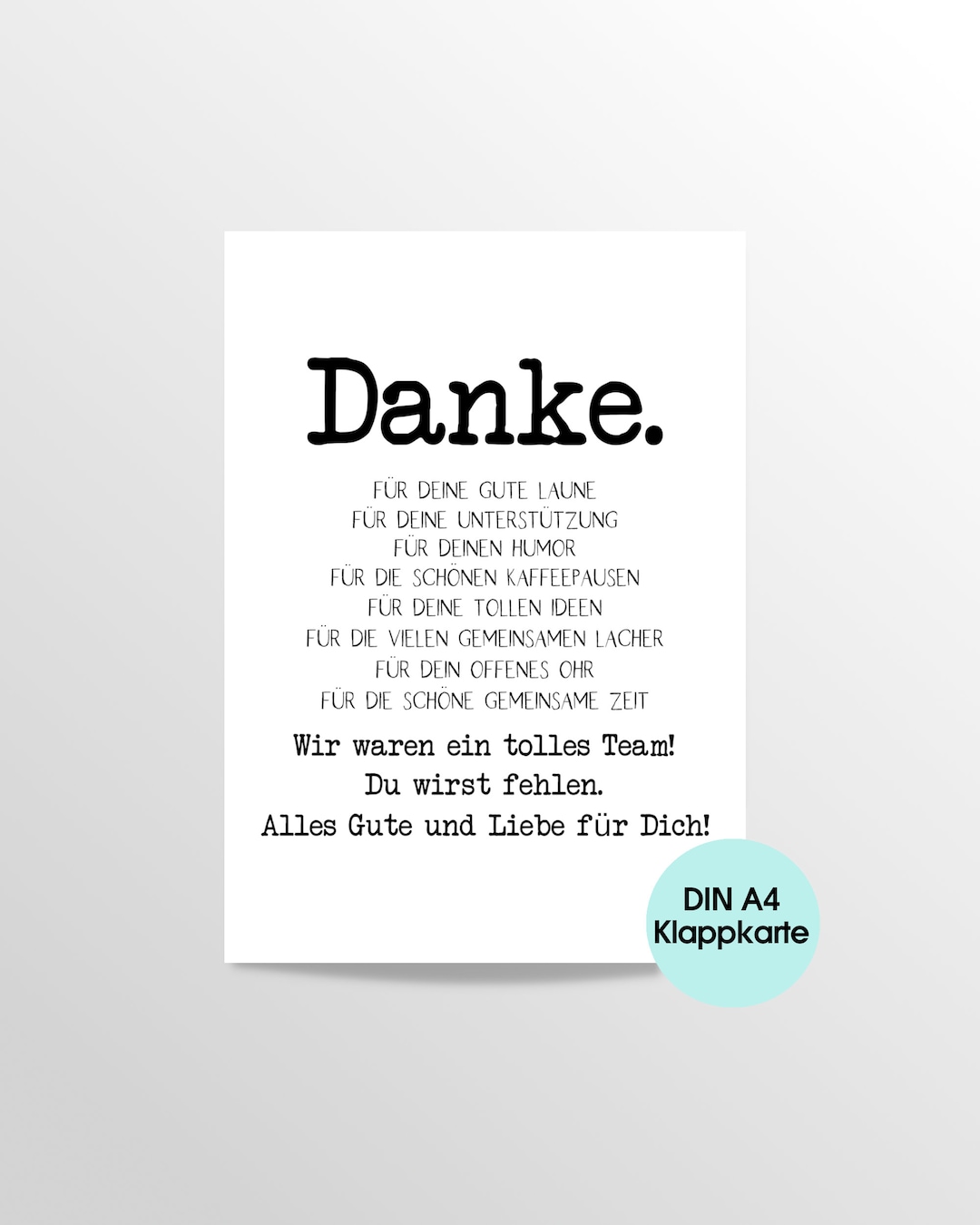 Karte Abschied Kollege Kollegin Verabschiedung Ruhestand Rente DIN A4 ...