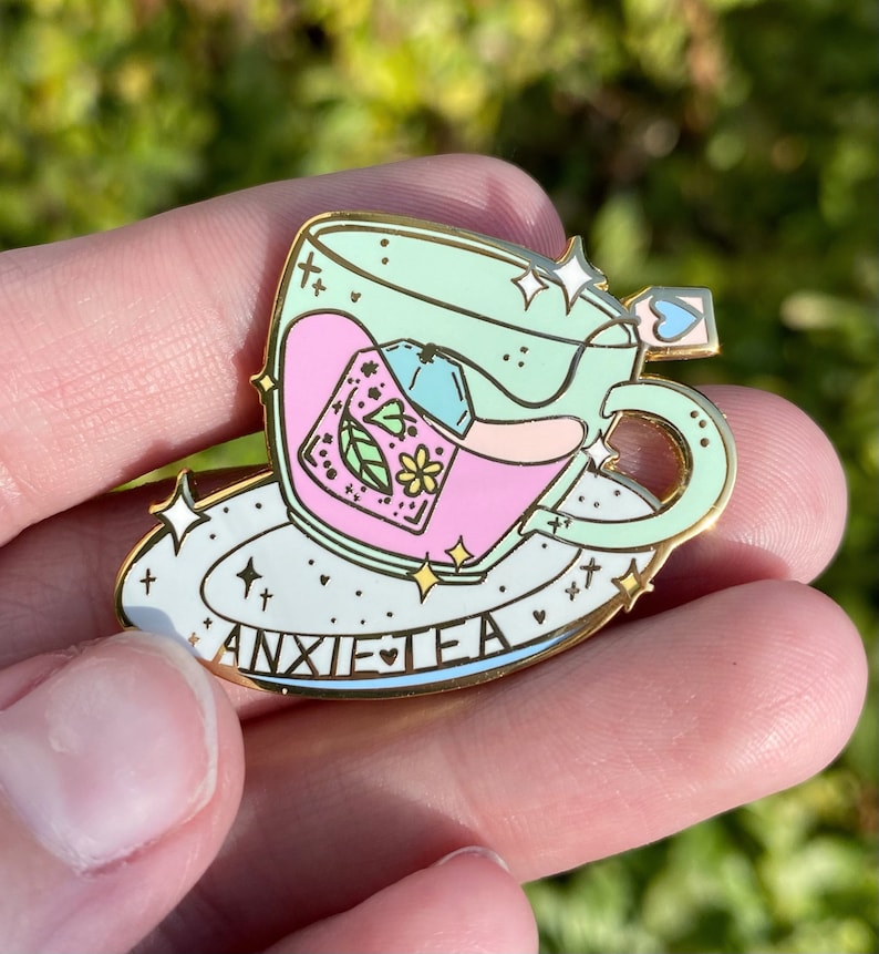 RESTOCKED! Anxietea- Hard Enamel Pin- Gold Plated - Etsy