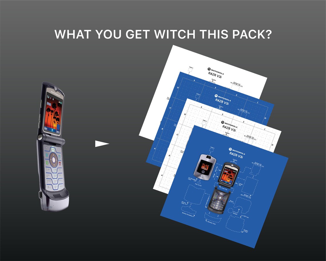 Disassembly Motorola Razr V3i Cellphone Teardown Templates | Etsy