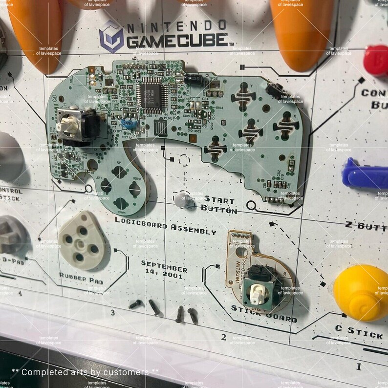 Gamecube Controller Teardown Art Print, Retro Gaming Tech Decor ...