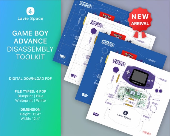 Download GAME_BOY_ADVANCE Teardown Template Disassemble Game | Etsy