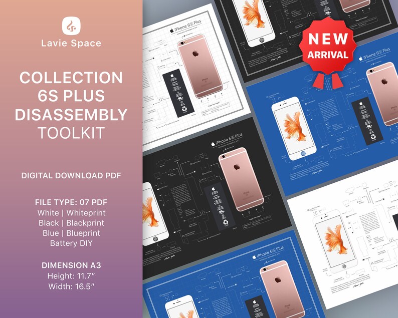 Download iPhone 6S Plus Teardown Template, Disassemble Phone Drawings ...