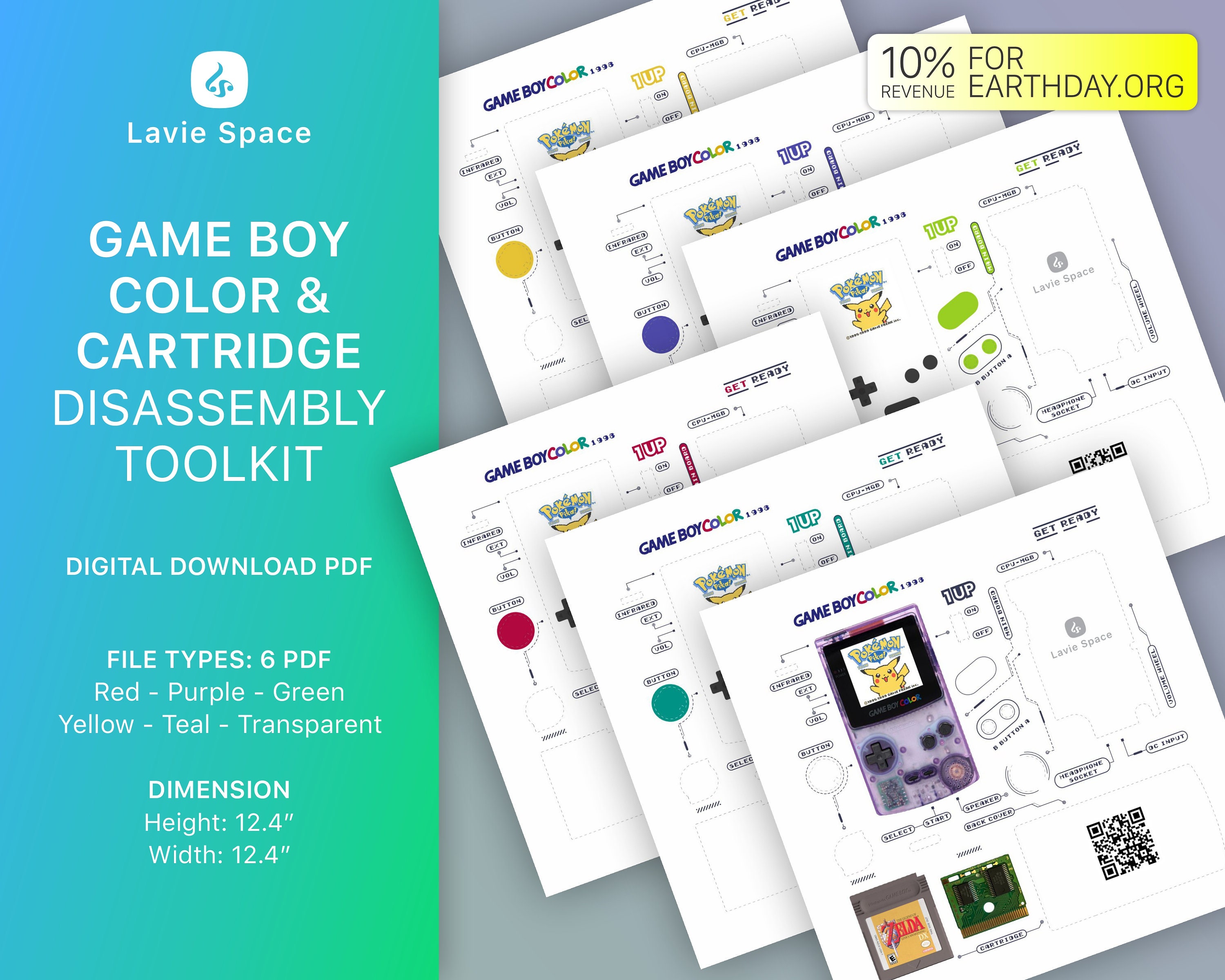 Download GAME BOY_COLOR 1998 & Cartridge Teardown Template, Disassemble ...