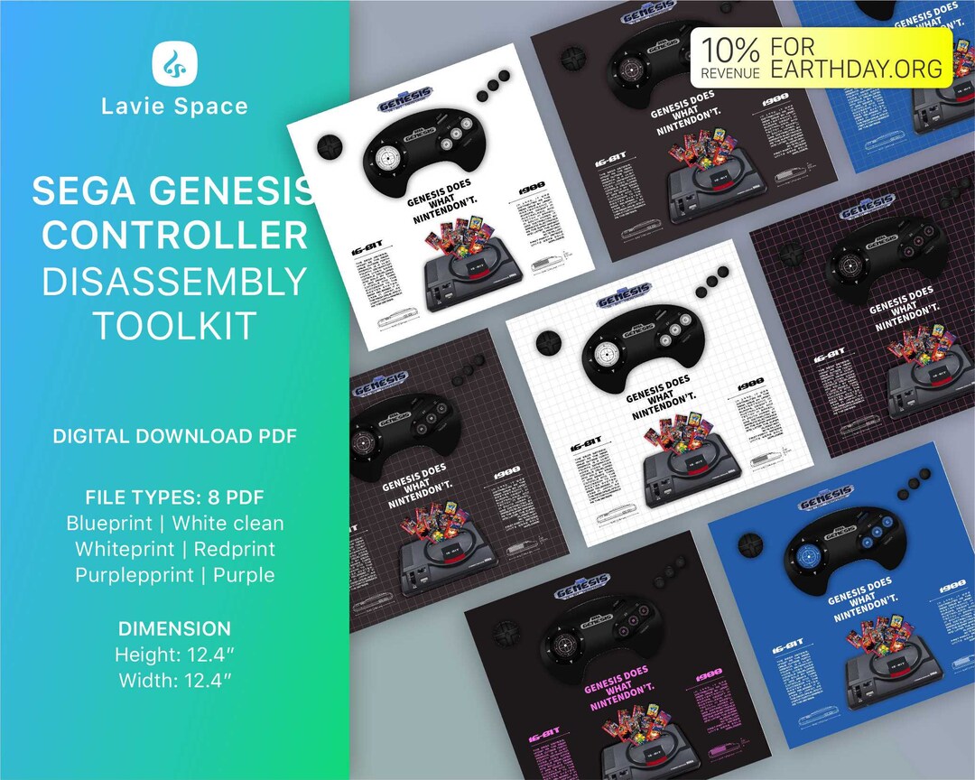 Sega Genesis Teardown Template Retro Console Repair Manual Printable ...
