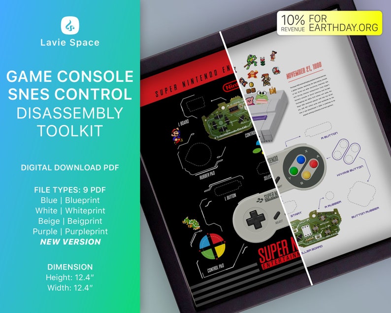 SNES Controller Teardown Art Print, Blueprint (digital Download) - Etsy