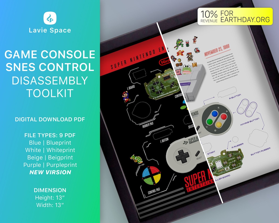 Download SNES Controller V2, Teardown Template, Disassemble Game Controller Drawings ...