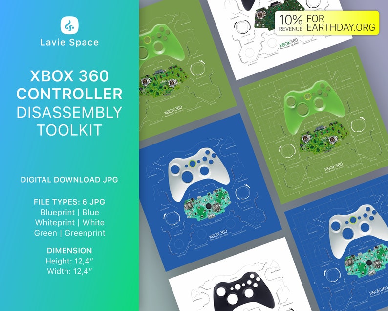 Xbox 360 Teardown Template Printable Console Disassembly Poster DIY ...