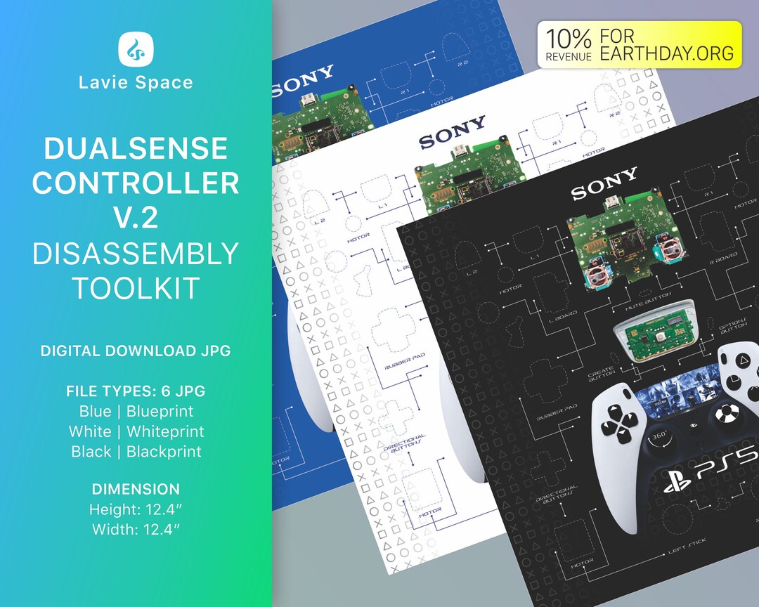 Download Dual Sense_v2, Controller Teardown Template, Disassemble Game ...