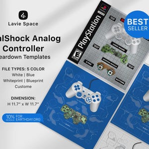Dualshock 1 Teardown Template Download Playstation Orginal 1997 - Etsy