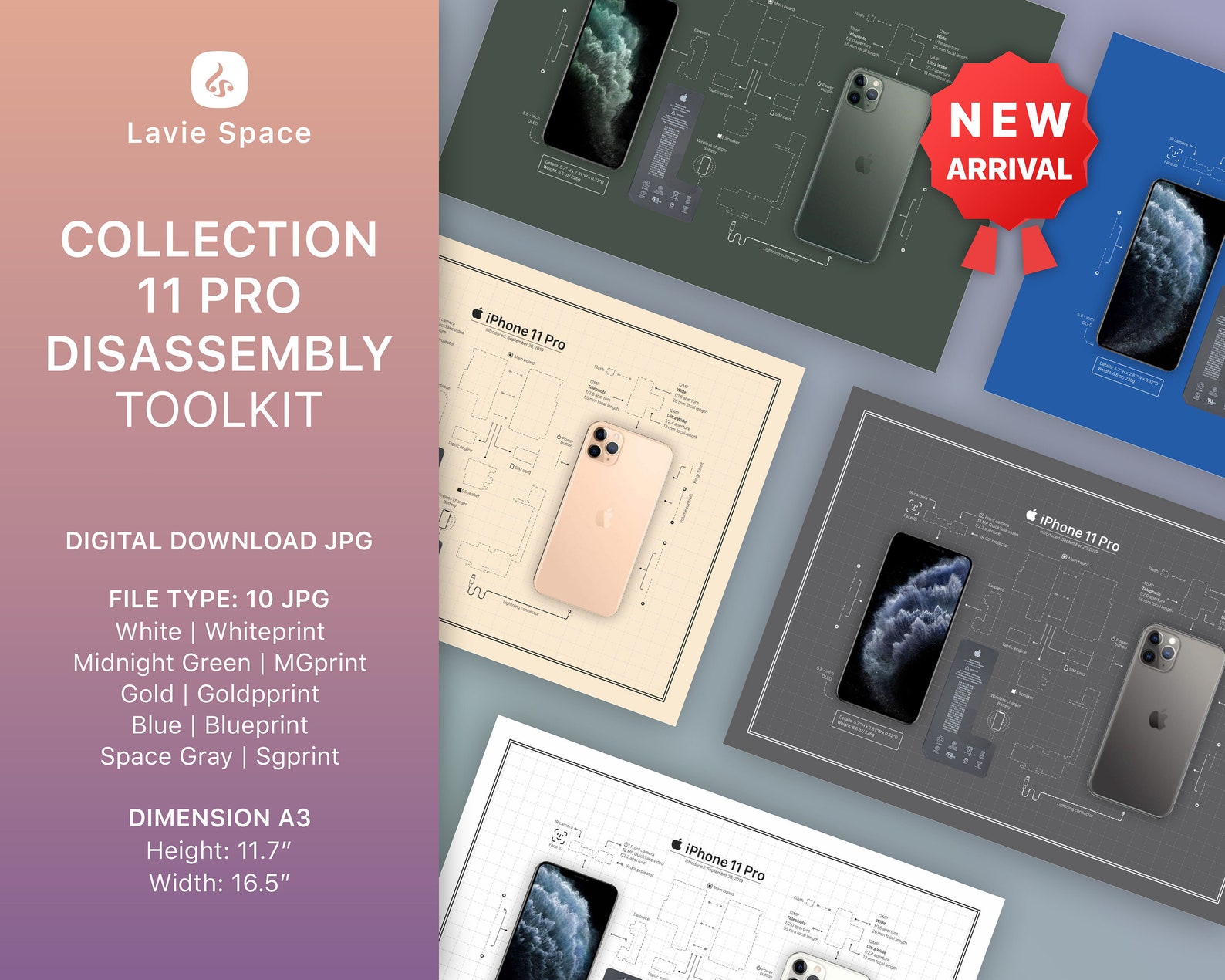 Download iPhone 11 Pro Teardown Template, Disassembled iPhone Drawings ...