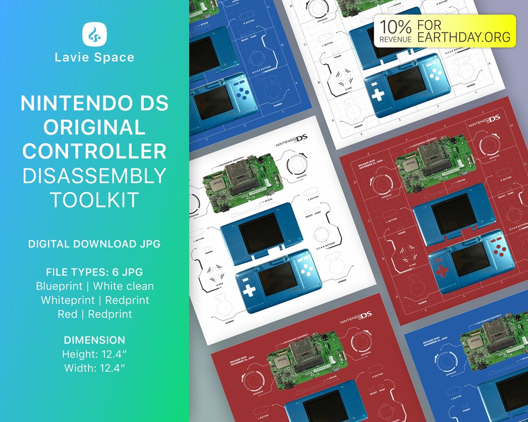 Nintendo DS Teardown Template 2004 Retro Console Poster Printable ...