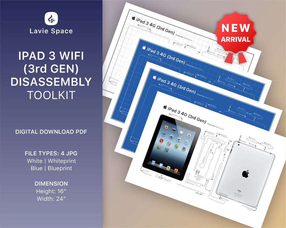 Download iPad 3rd Gen Teardown Template, Wi-fi Version, Disassemble ...