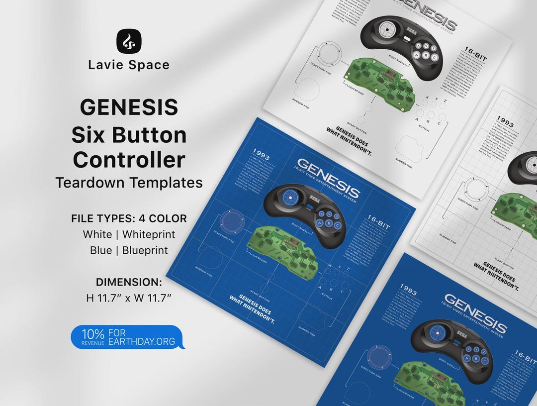 Sega Genesis Teardown Template Retro Console Repair Manual Printable ...