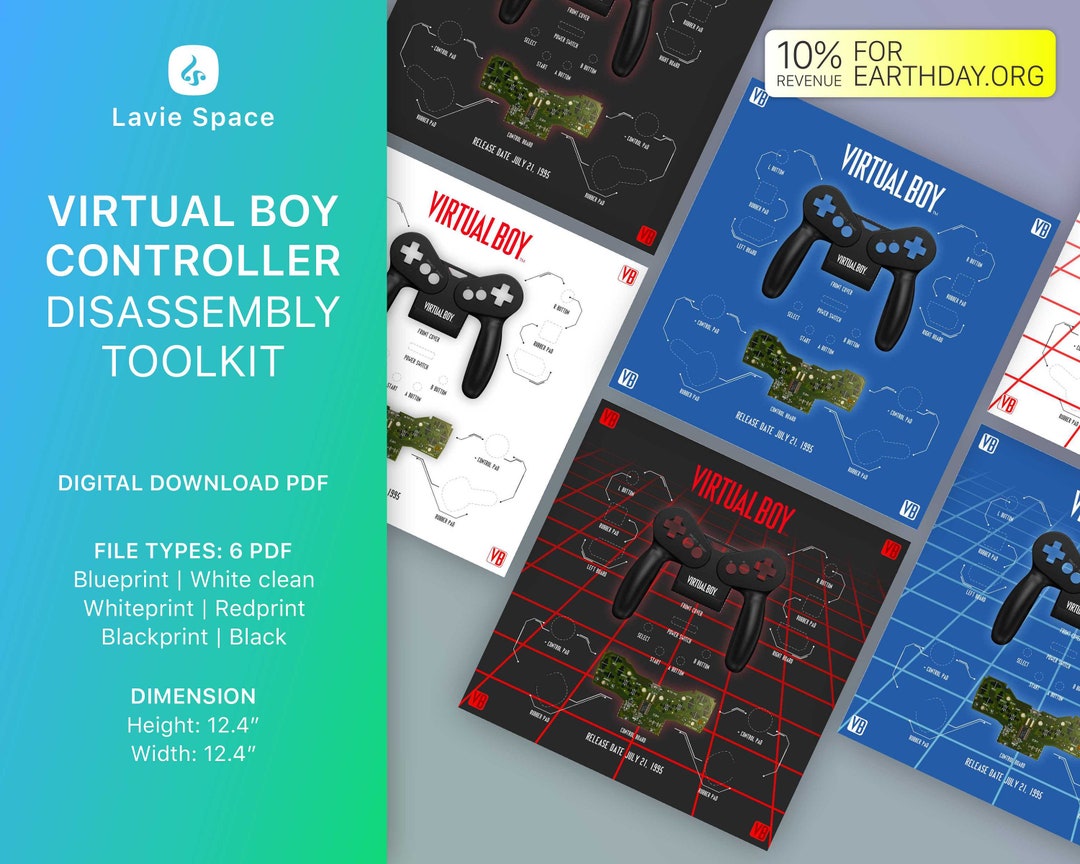 Download Vỉrtual Boy Controller Teardown Template, Disassemble Game ...