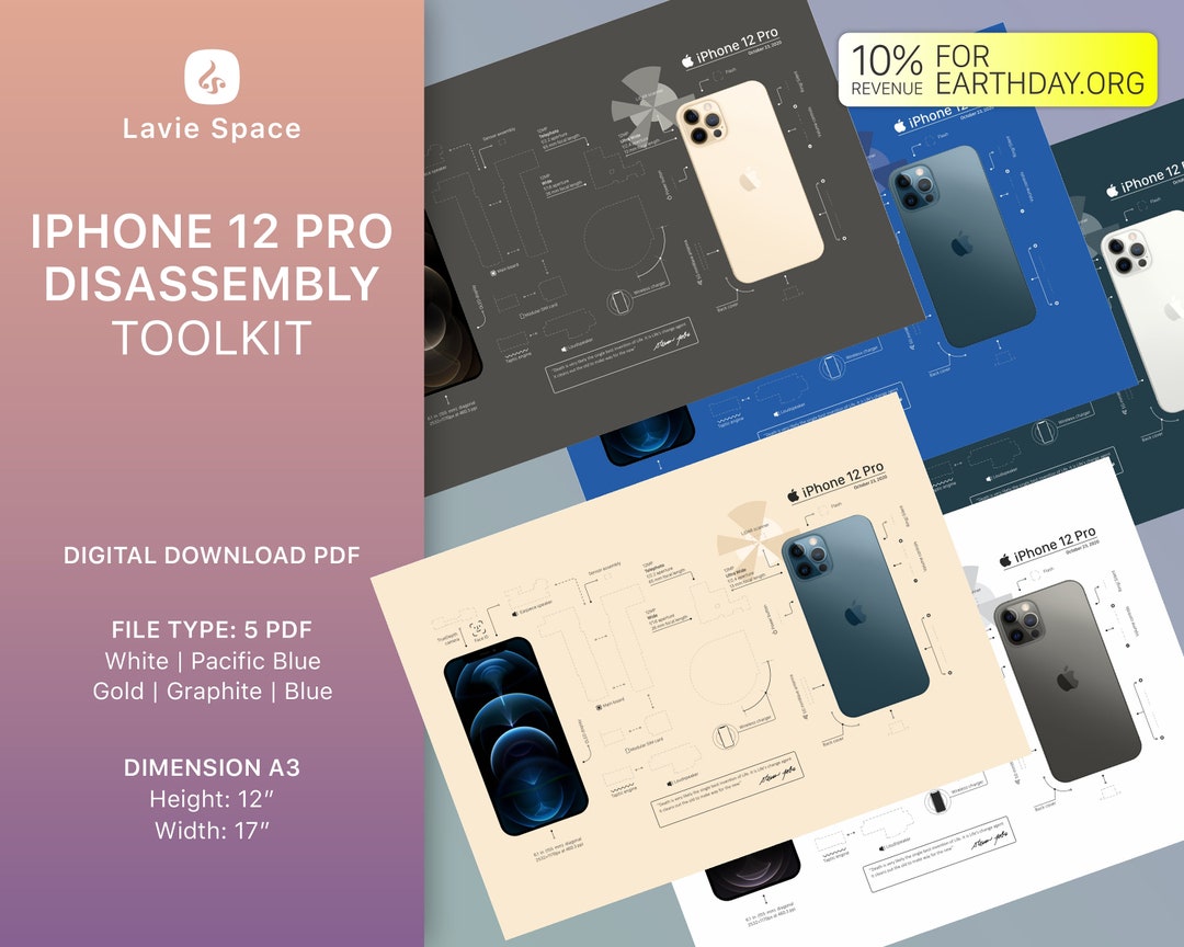 Download iPhone 12 Pro Teardown Template, Disassemble Phone Drawings - Etsy