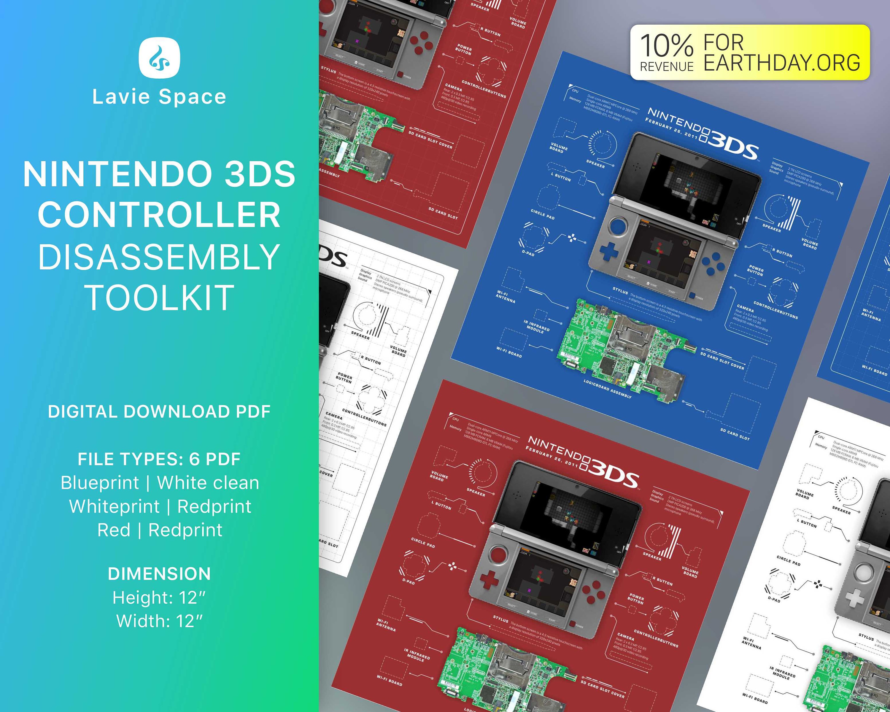 Download 3DS Controller Teardown Template, Disassemble Game Controller ...