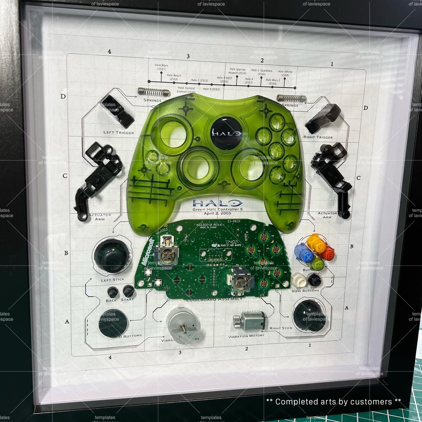 Download Halo Controller S-type Teardown Template, Disassembled Game ...
