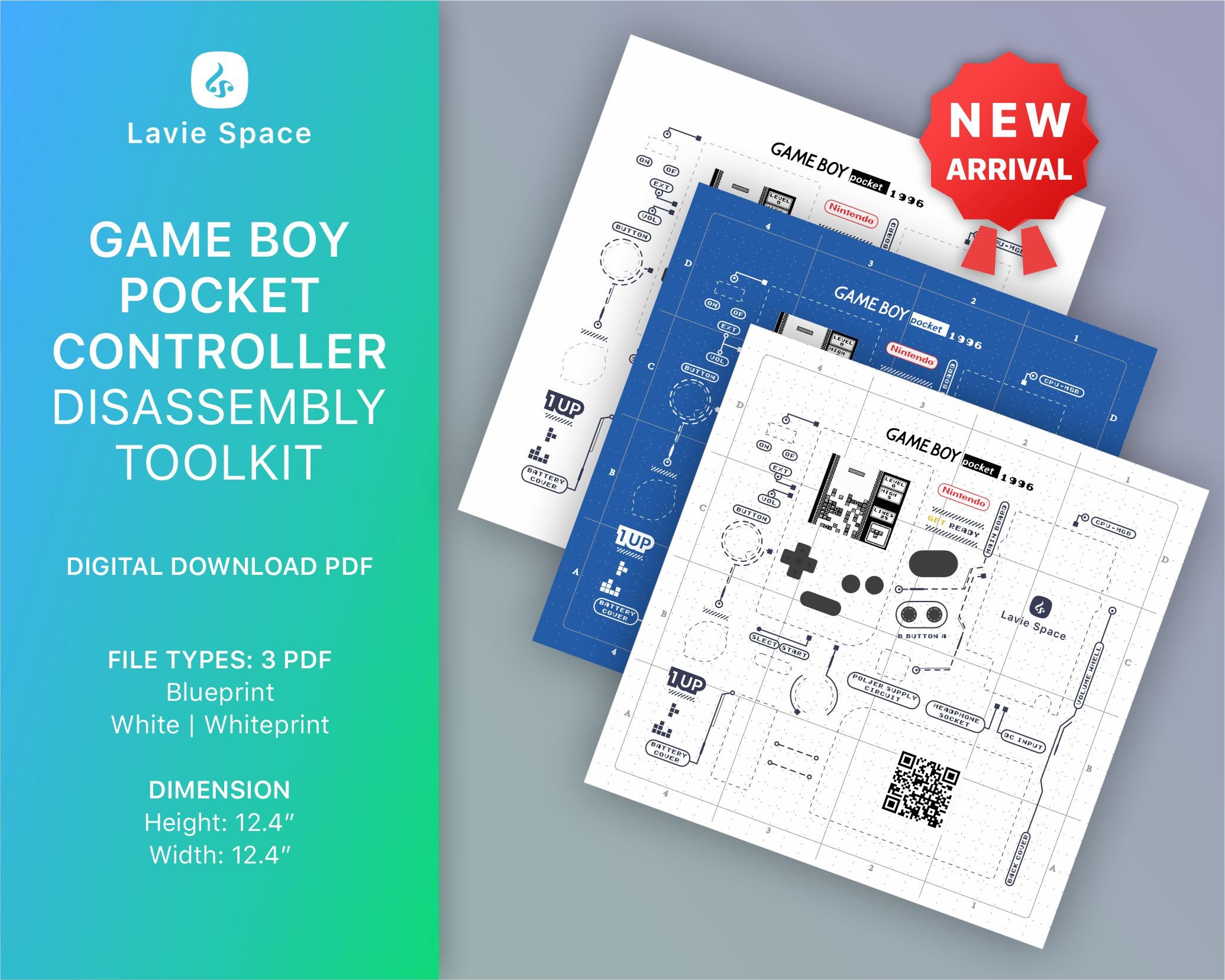 Download GAME BOY_POCKET Teardown Template vol.1, Disassemble Game ...
