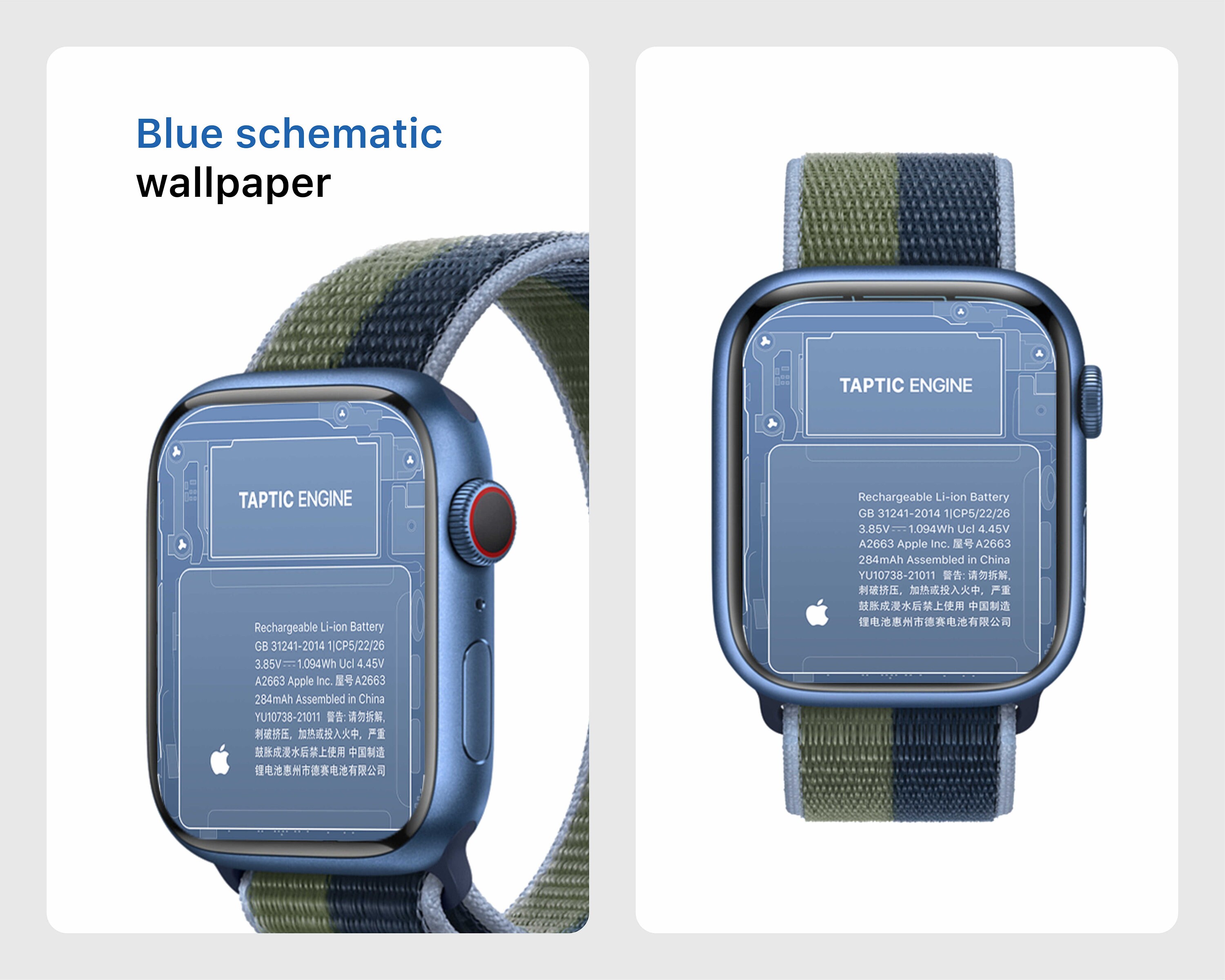 Schematic Apple Watch Face Watch Series 7 41mm Apple - Etsy